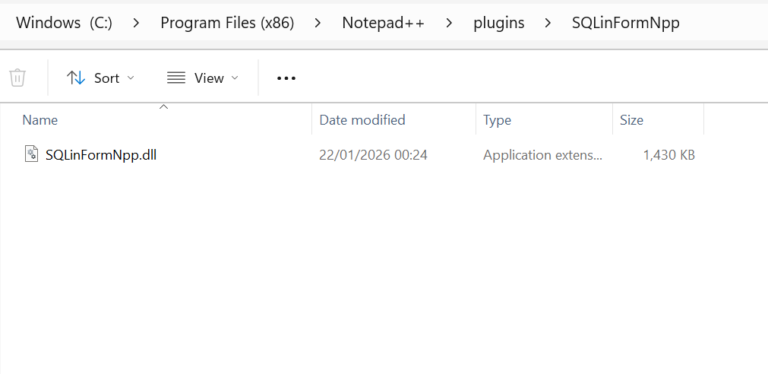 Download Free Notepad++ Plugin - SQL Formatter
