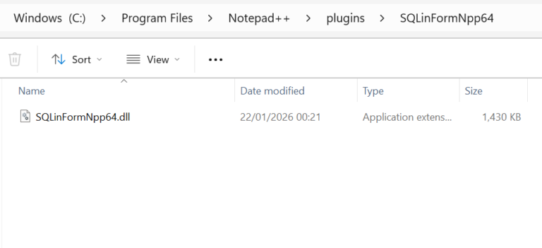 Download Free Notepad++ Plugin - SQL Formatter
